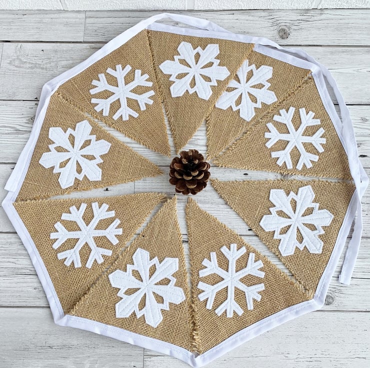 SALE - Snowflakes Christmas Bunting - Folksy
