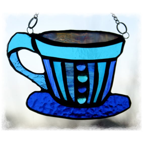 Teacup Stained Glass Suncatcher coffee cup mug - Folksy