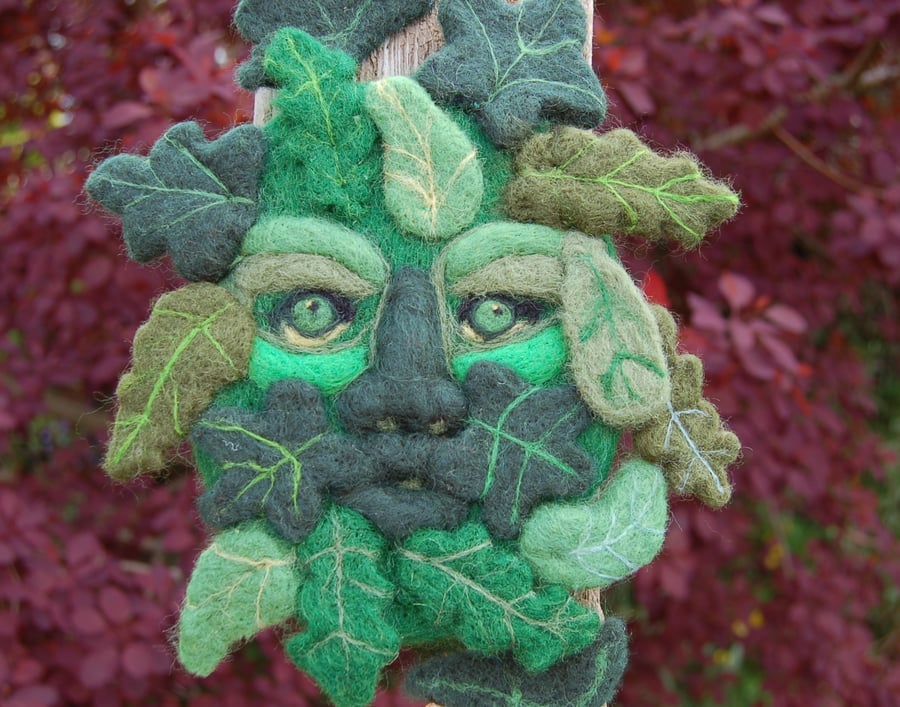 Green Man - Needle felt wall art needle felted ... - Folksy