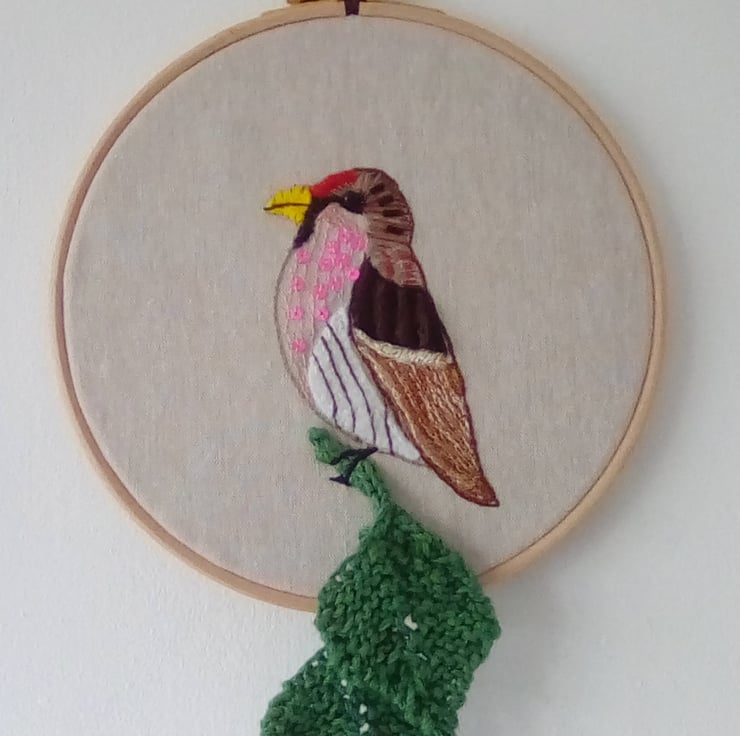 Embroidered bird, Embroidered Bird, Bird Art, E... - Folksy