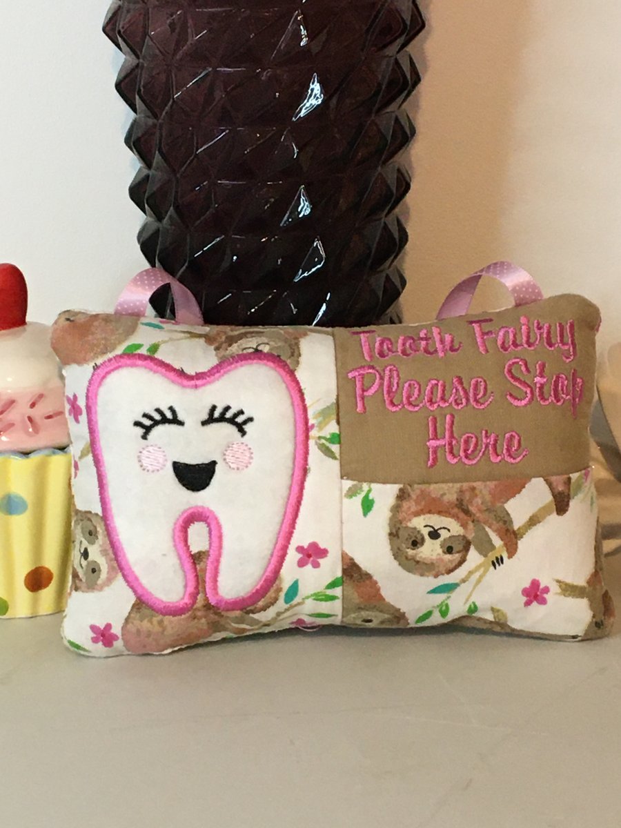Tooth fairy pillow. Girls,sloth. - Folksy