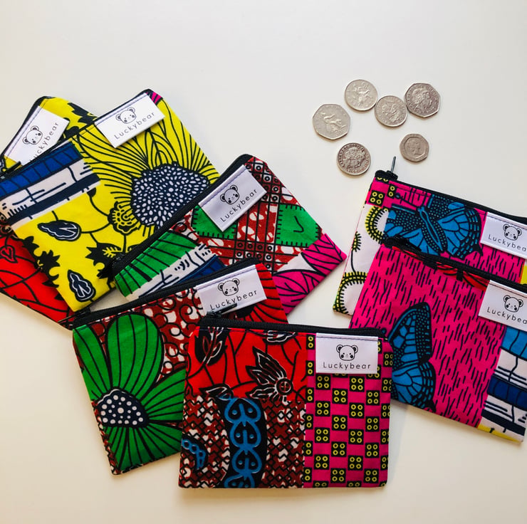 Coin purse in African wax print fabric; patchwo... - Folksy