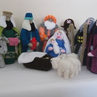 Hand Knitted Nativity Set in Gift Box - Folksy