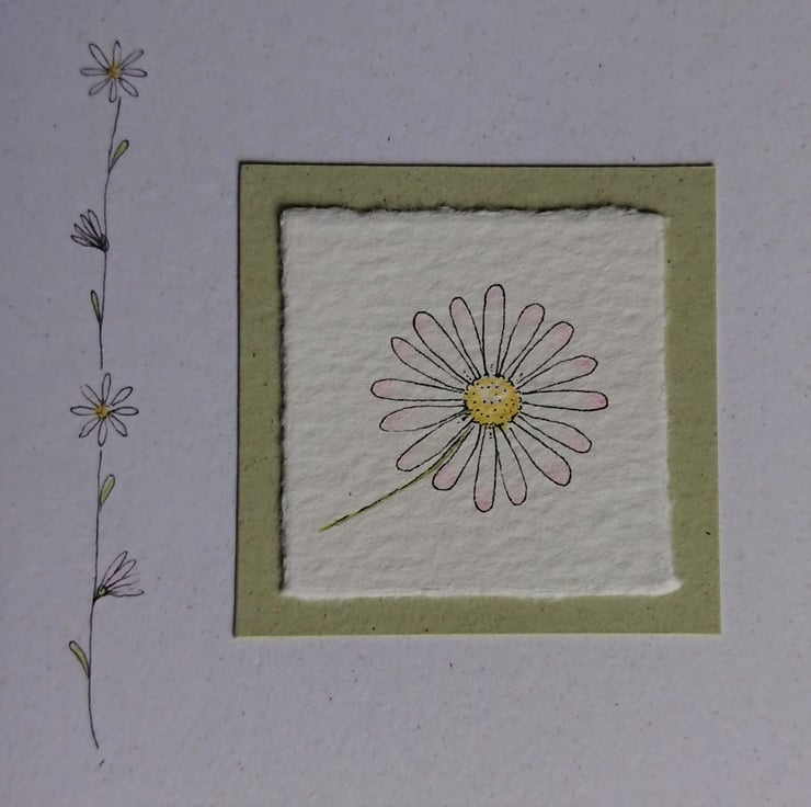 Daisy chain card - original hand painted design... - Folksy