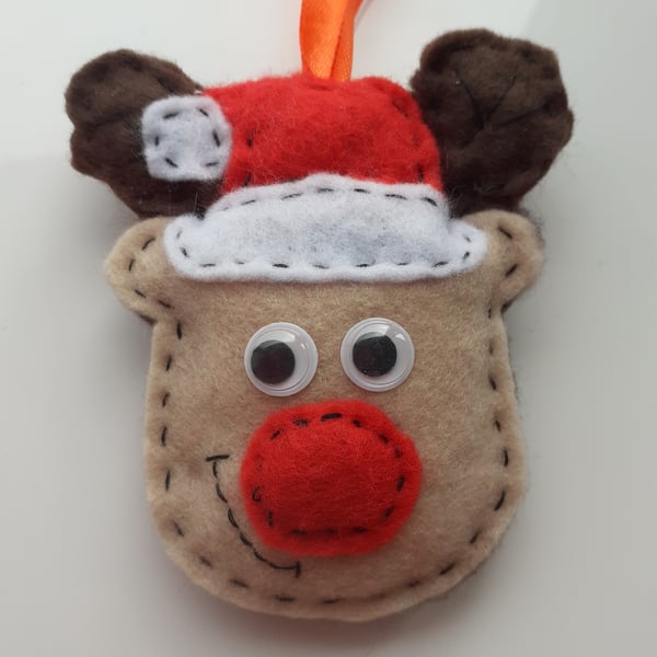 Rudolph the red nosed Reindeer gift tag bauble ... - Folksy