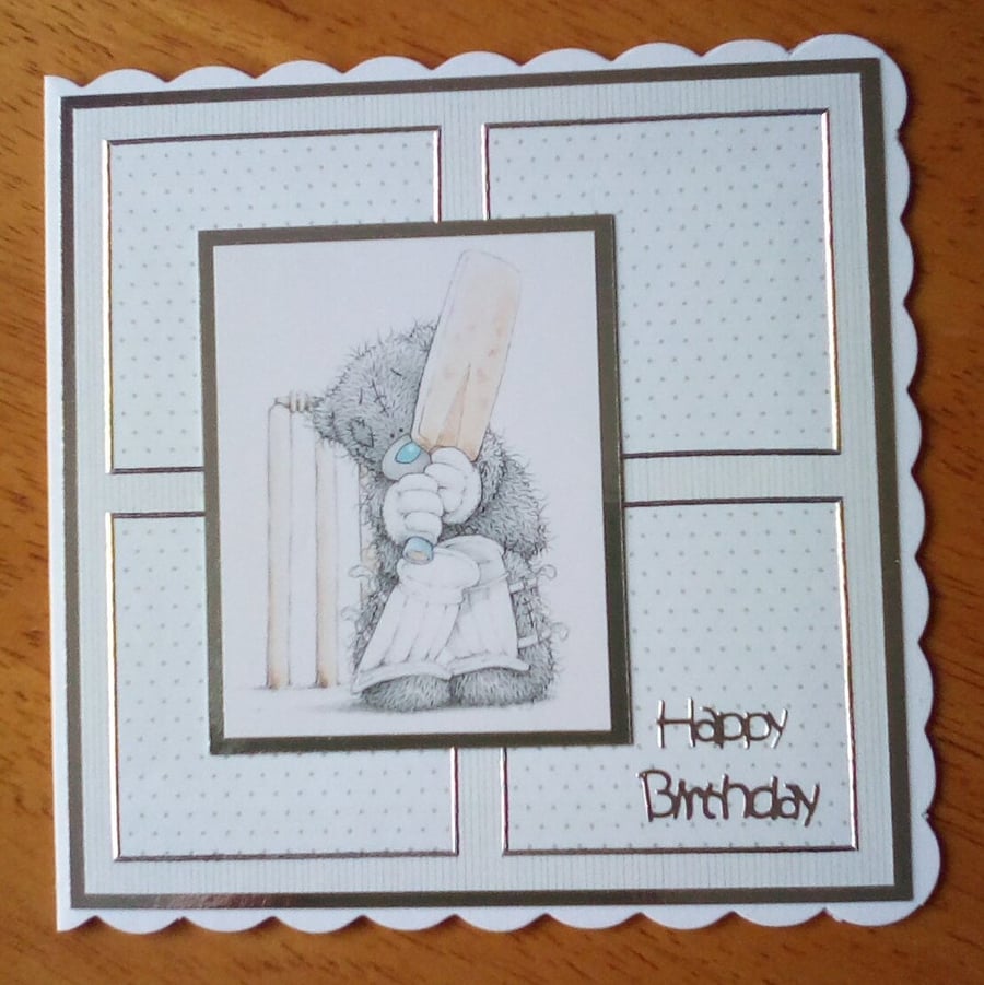 Cricketing Tatty Teddy Birthday Card with Match... - Folksy