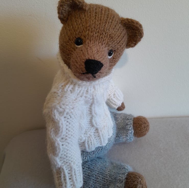 Knitted Mohair Bear, Traditional Teddy Bear - Folksy