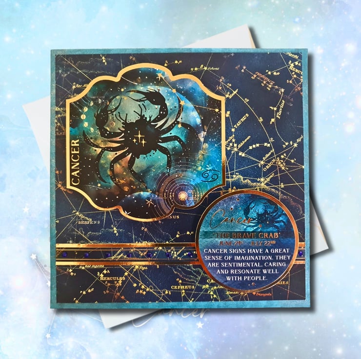 Cancer Zodiac Star Sign Card, Wooden Keyring, o... - Folksy