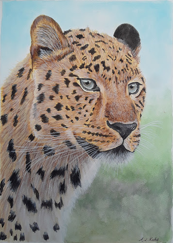 Leopard Acrylic Signed Painting - Folksy