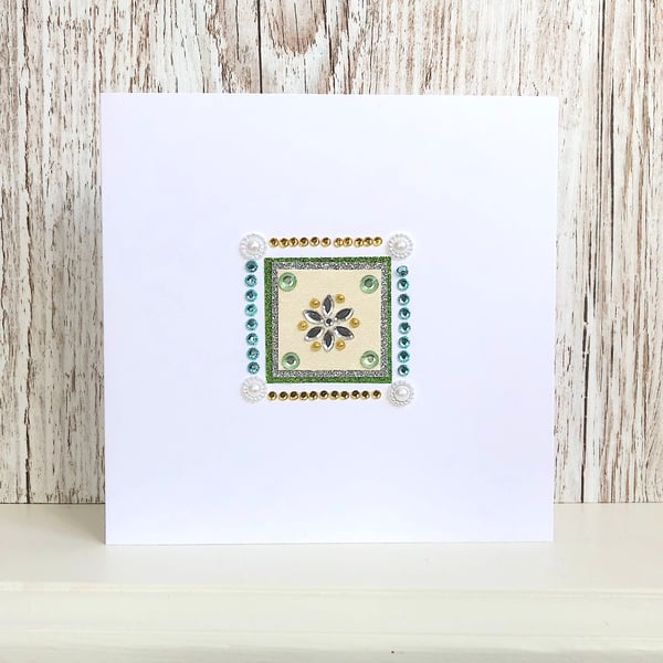 Handmade birthday card - sparkly, jewel, pearl,... - Folksy
