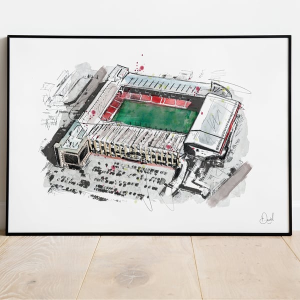 Sheffield United Bramall Lane, Sheffield illust... - Folksy