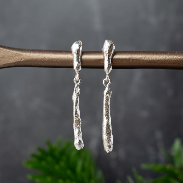 Silver Droplet Earrings - Handmade Jewellery - Folksy