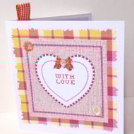 SALE Greeting Card,With Love,Handmade Card,Can ... - Folksy