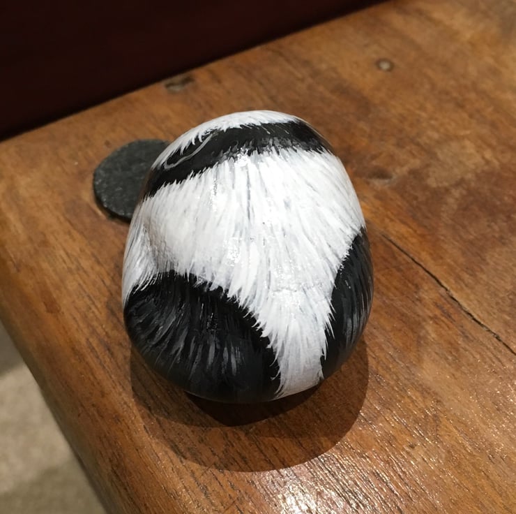Panda hand painted pebble garden rock art wildl... - Folksy