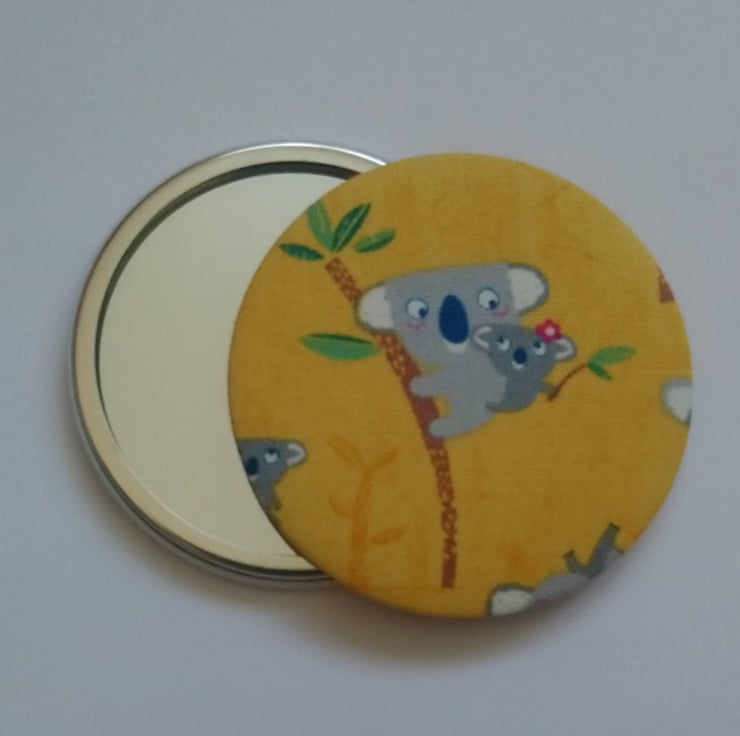 Koala Fabric Backed Pocket Mirror - Folksy