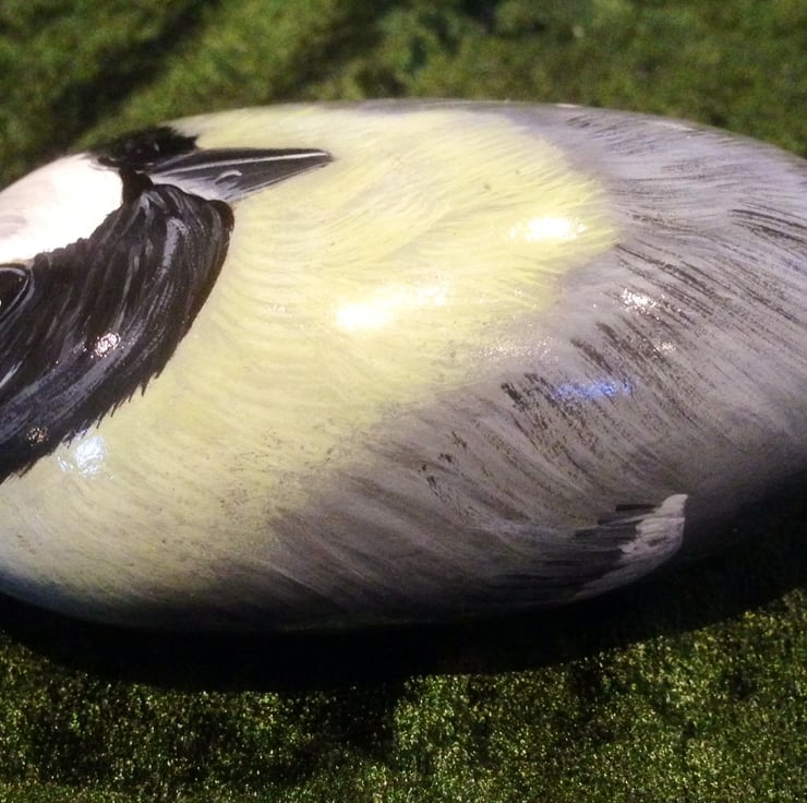 Hand painted rock garden bird - Folksy