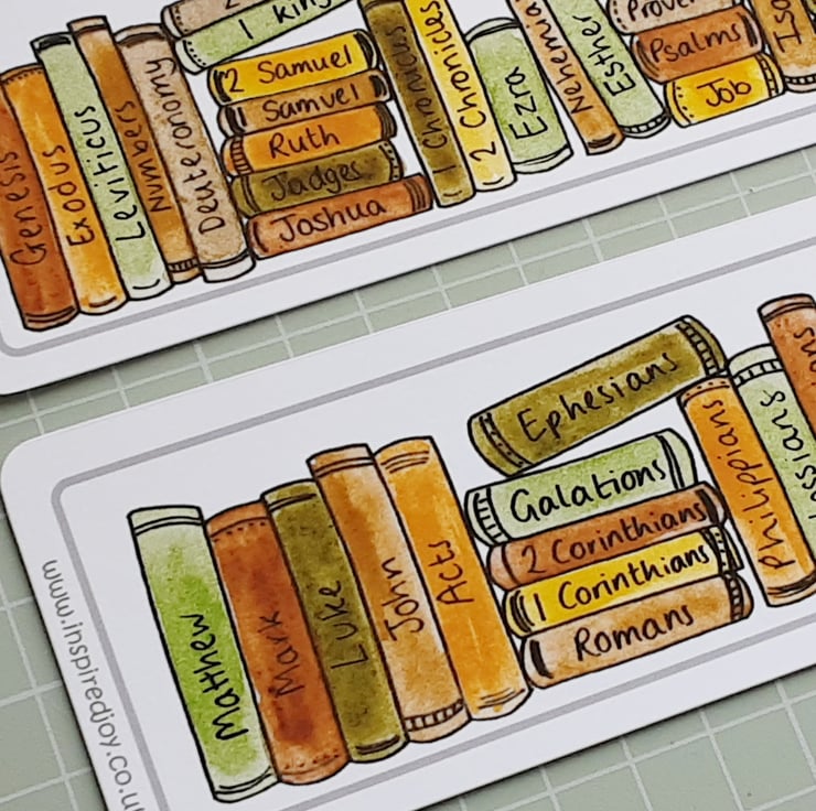 Books of The Bible Coloured Bookmark - Folksy