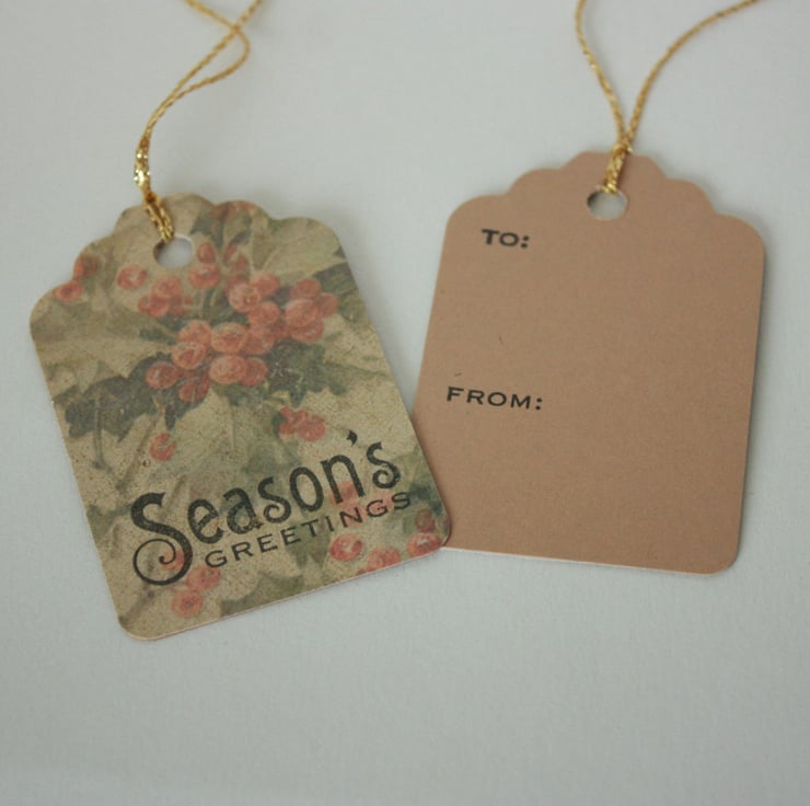 Handmade, traditional style Christmas gift tags - Folksy