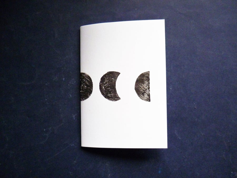 Free Postage - A6 Moon Phases Printed Notebook - Folksy