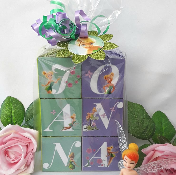 Tinkerbell Wood Blocks, Personalised Blocks, Nu... - Folksy