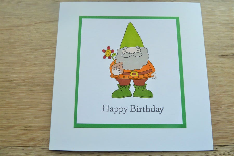 happy birthday gnome card - Folksy