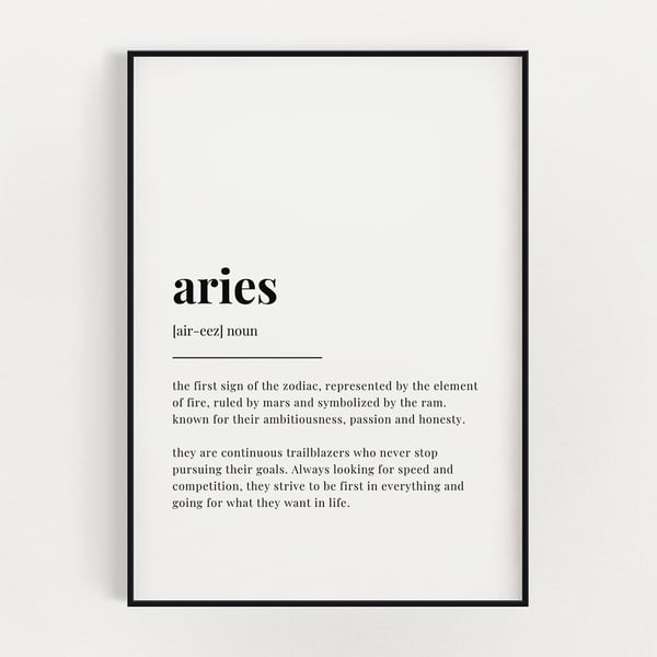 ARIES DEFINITION PRINT, Astrology Art, Wall Art... - Folksy