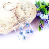 nature inspired resin keyring with pressed forg... - Folksy