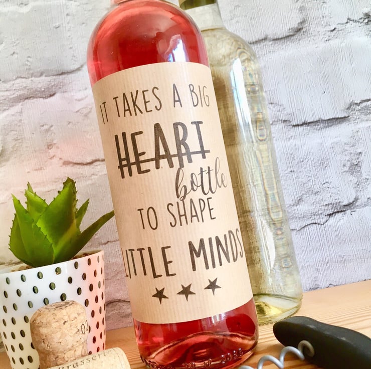 Wine label, teacher gift, funny gift, for her, ... - Folksy