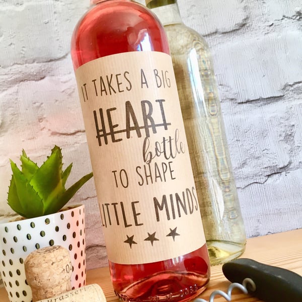 Wine label, teacher gift, funny gift, for her, ... - Folksy