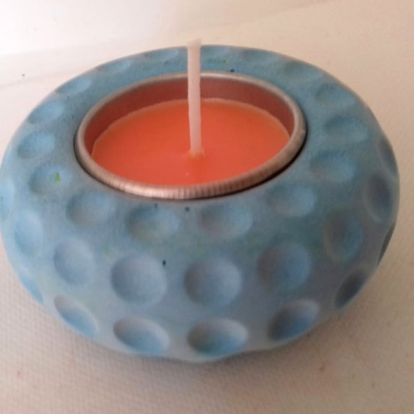 aquacast jesmonite three round candle holders l... - Folksy
