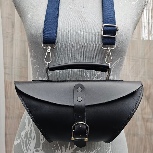 Small dark blue hand bag - Folksy