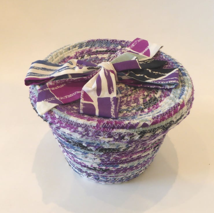 Liberty print fabric coiled fabric basket with ... - Folksy