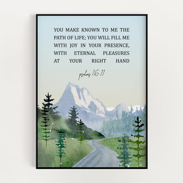 BIBLE VERSE WALL Art, Psalm 16:11, Wall Art, Sc... - Folksy