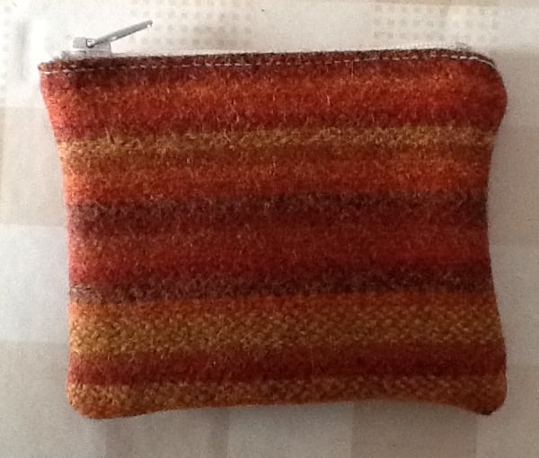 Shetland wool tweed zipped coin purse - Folksy