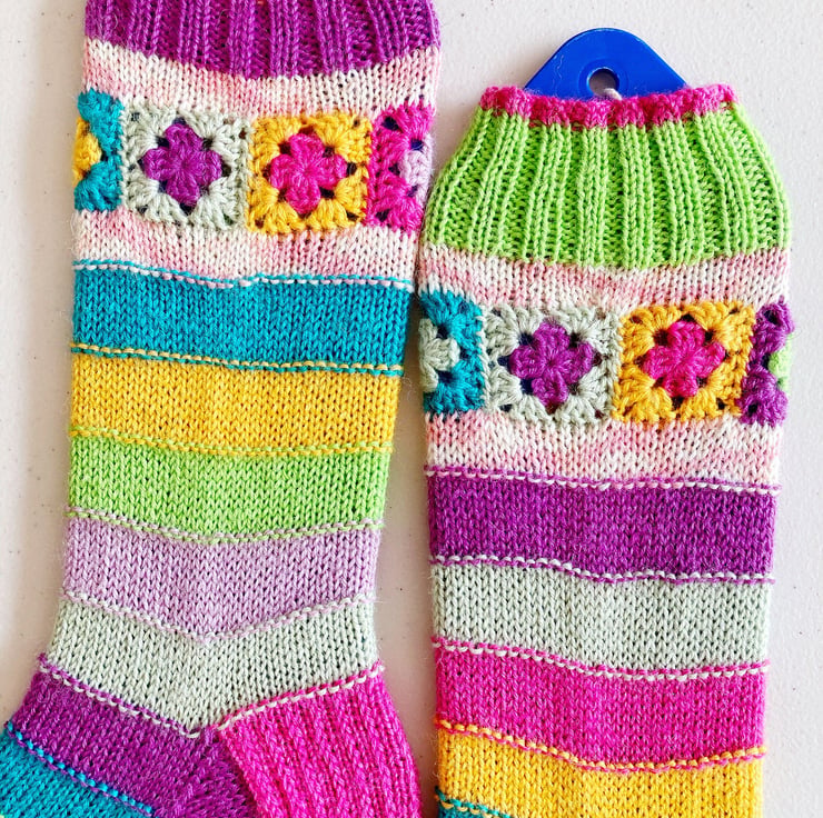 Grannies-in-a-Row Socks Kit by Jen Yard every.t... - Folksy