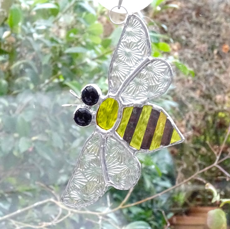 Stained Glass Bee Suncatcher - Folksy