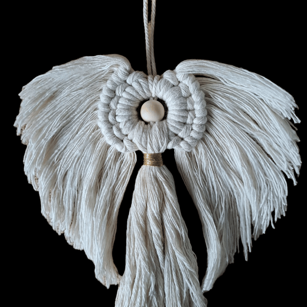 Macrame Christmas Angel Tree Topper, Guardian A... - Folksy