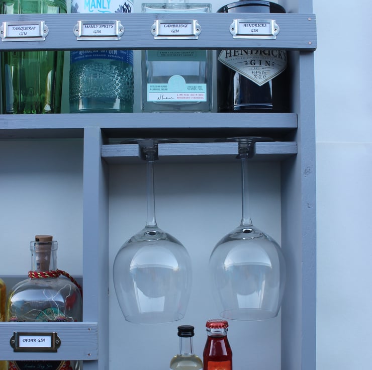 Gin rack, 8 bottles & 4 goblet glass's rack - Folksy