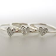 One Patterned Heart Stackring - Folksy