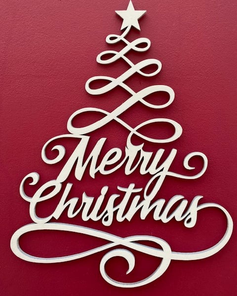 Merry Christmas scroll with star sign - Folksy