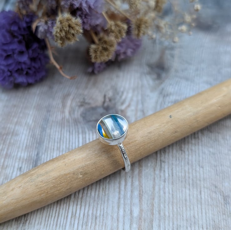 Sterling Silver Round Surfite Ring - UK Size P ... - Folksy