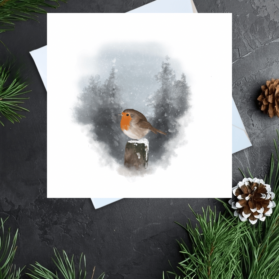 Watercolour Robin Cards - Folksy