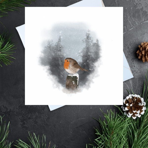Watercolour Robin Cards - Folksy