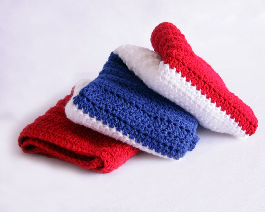Cozy Baby Blanket orThrow - Red, White, and B... - Folksy