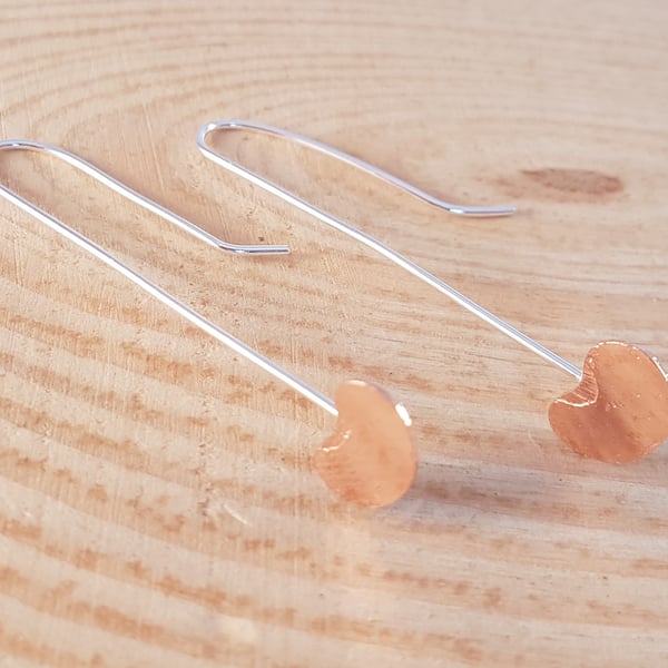 Sterling Silver and Copper Conker Drop Dangle E... - Folksy