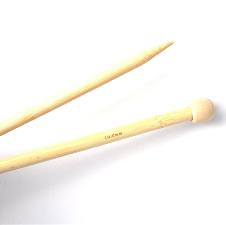 Bamboo Knitting needles 10mm x 35 cm long - Folksy