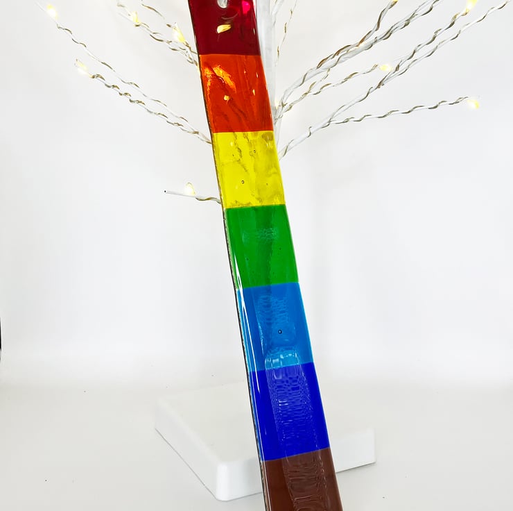 Fused Glass Rainbow Colours Wish Stick Suncatch... - Folksy