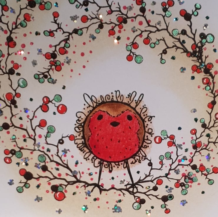 Christmas card robin - Folksy