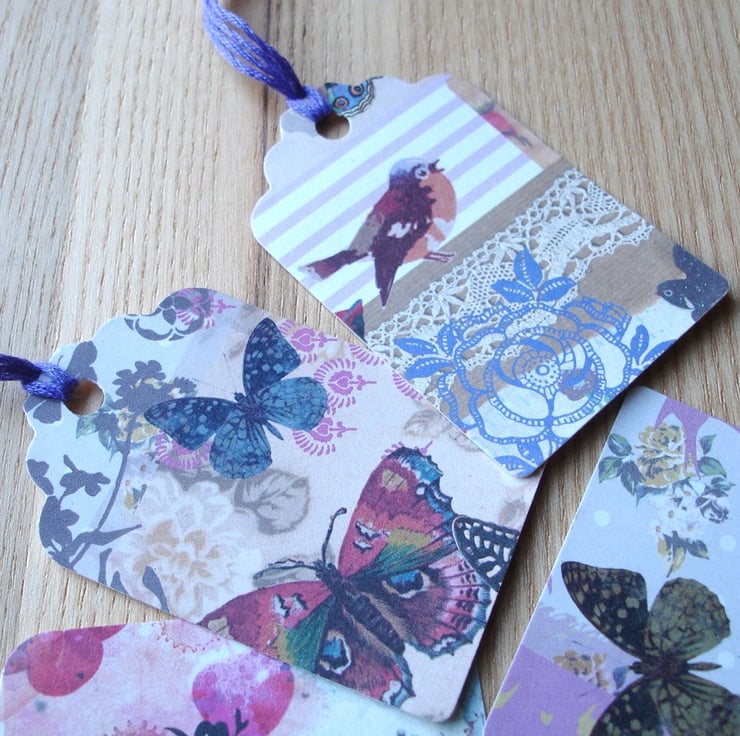 Pretty Patterned Gift Tags Set 5 (Pack of 4) - Folksy