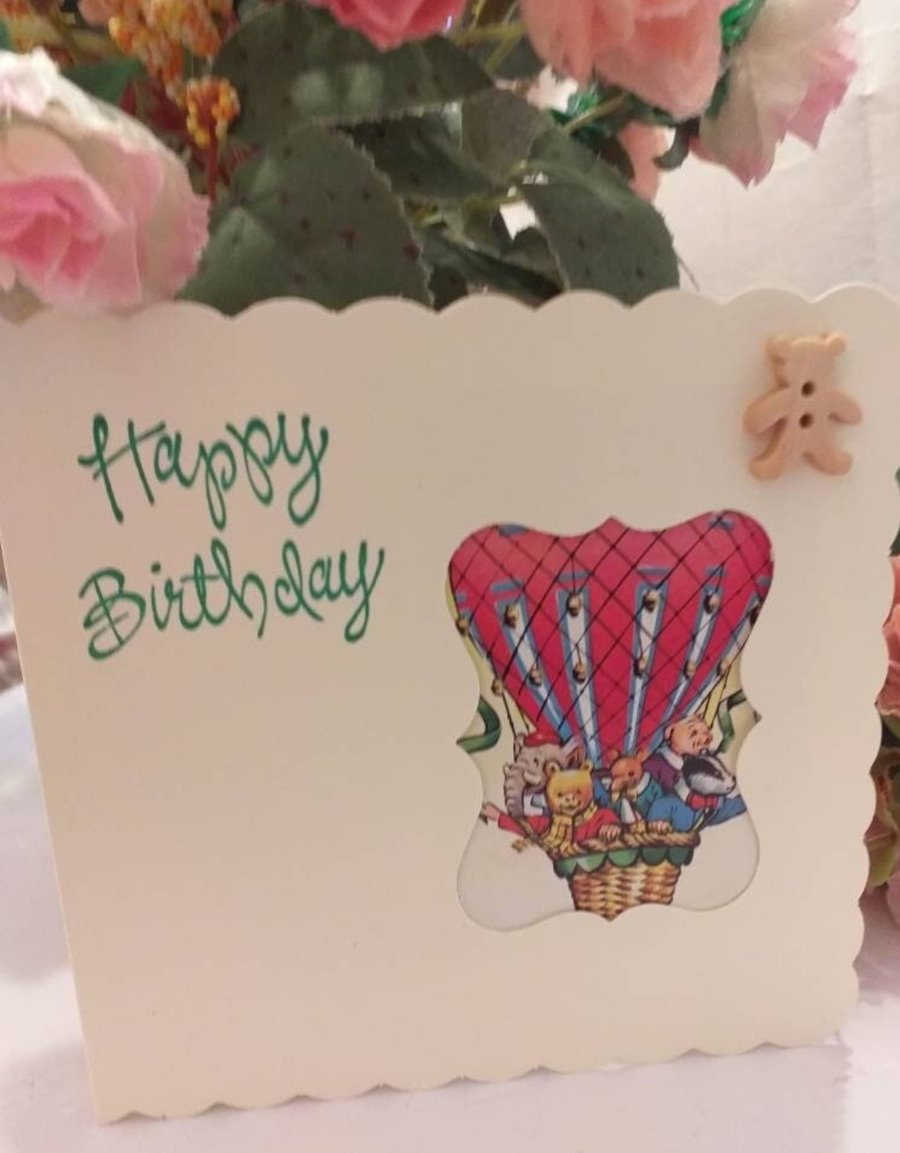Rupert Bear and friends - handmade birthday car... - Folksy